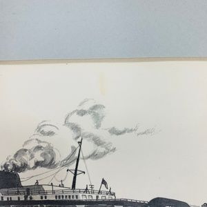 Vintage | Wall Decor | 5s Seashore Nautical Shipyard Ship Print | Poshmark